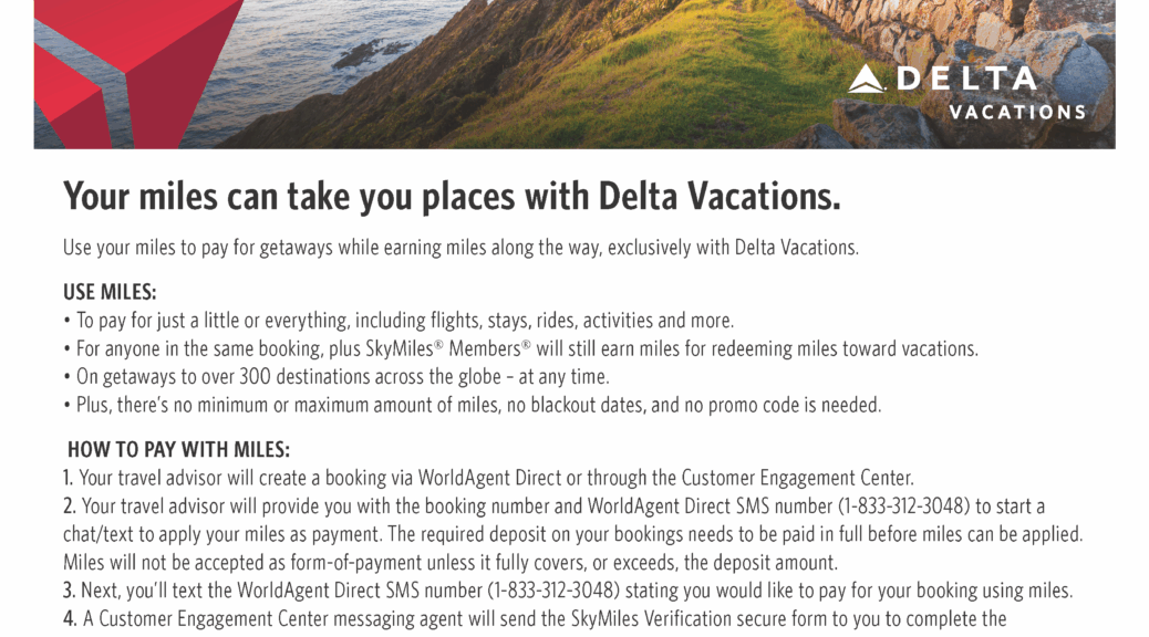 Use Miles Custom Flyer – Delta Vacations | Travel Cafe